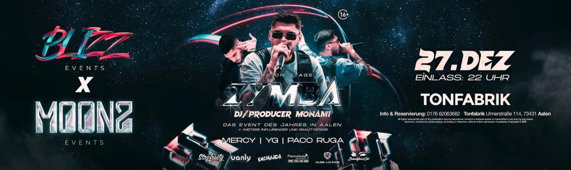 ZYMBA LIVE – DAS ERSTE MAL IN AALEN! - Tickets - 27. - 28.12.2025 - Aalen